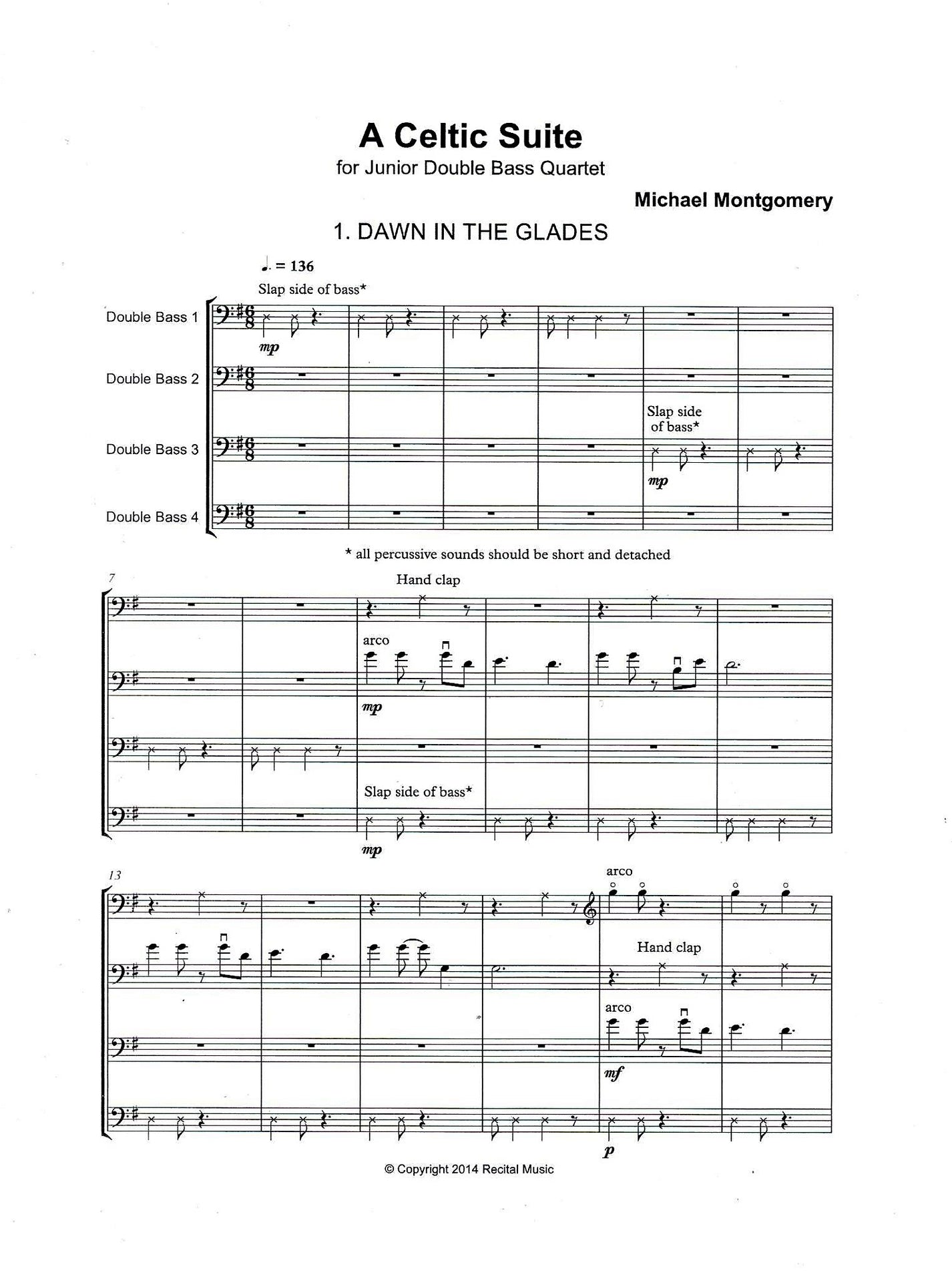 Michael Montgomery: A Celtic Suite for double bass quartet – Double ...