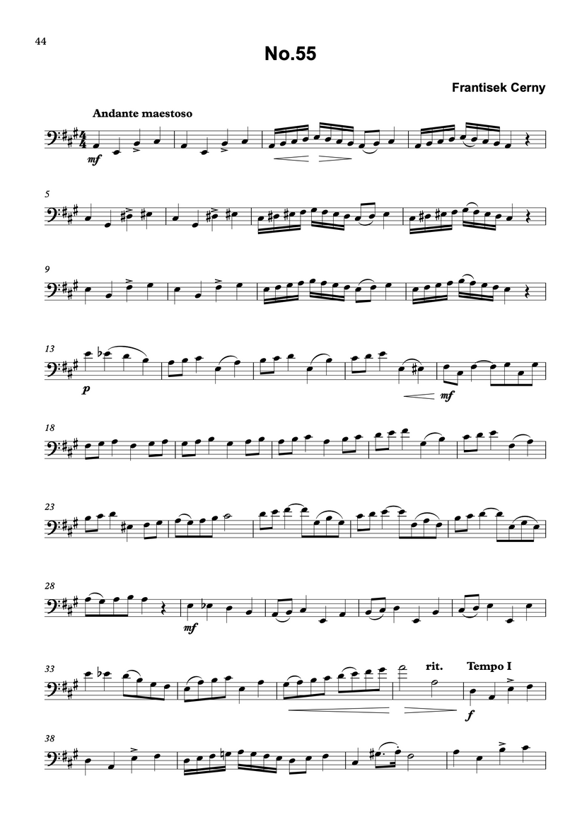 Bass Clef Studies Book 1 - 100 Studies in Major Keys for Double Bass ...
