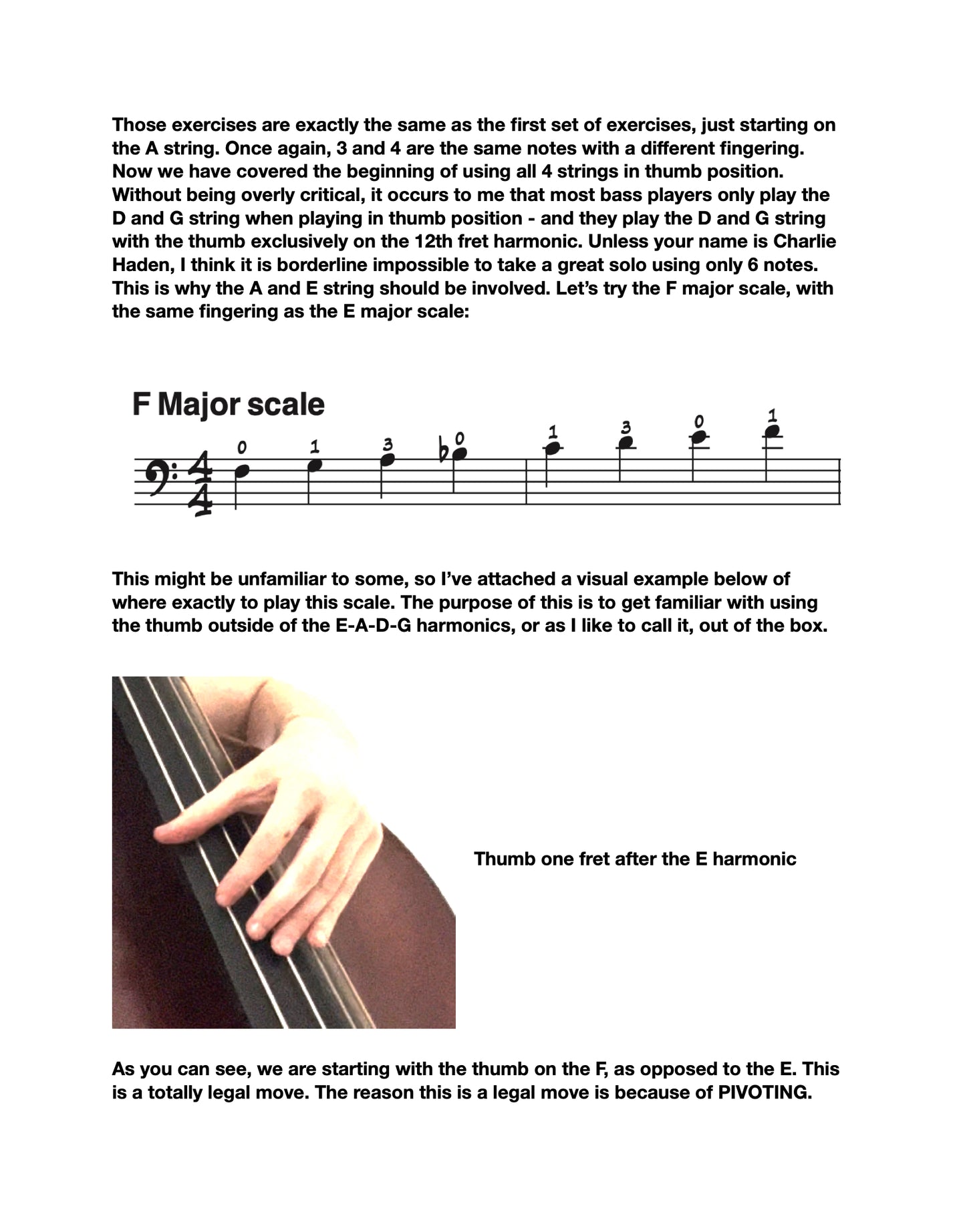 Cole Davis: Understanding Thumb Position – Double Bass Sheet Music