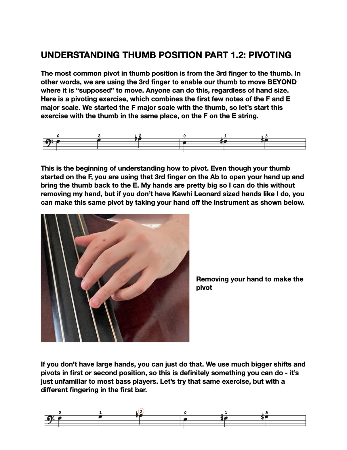 Cole Davis: Understanding Thumb Position – Double Bass Sheet Music